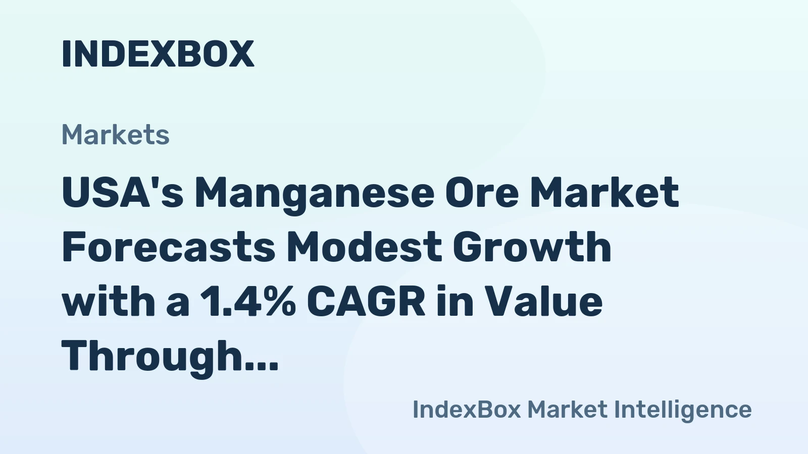USA's Manganese Ore Market Forecasts Modest Growth with a 1.4% CAGR in Value Through 2035