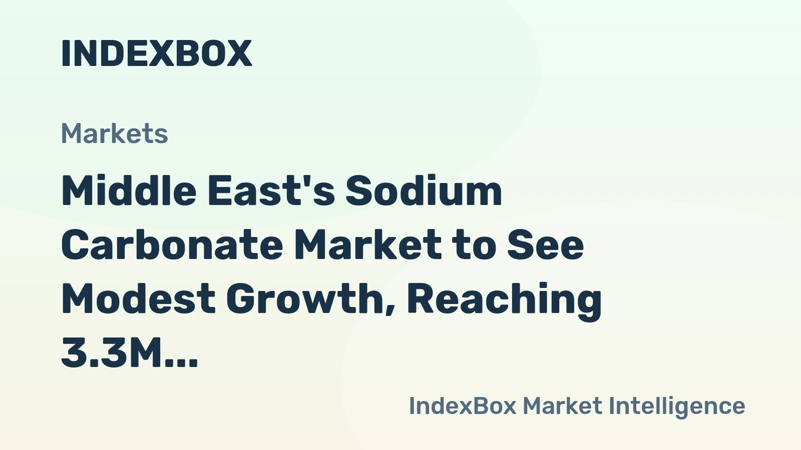 Middle East's Sodium Carbonate Market to See Modest Growth, Reaching 3.3M tons by 2035