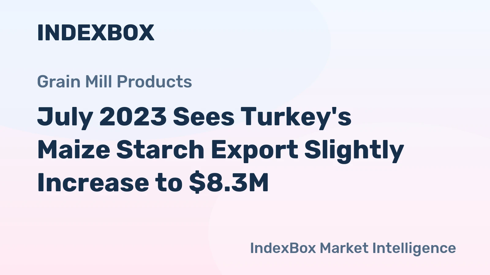 July 2023 Sees Turkey's Maize Starch Export Slightly Increase to $8.3M