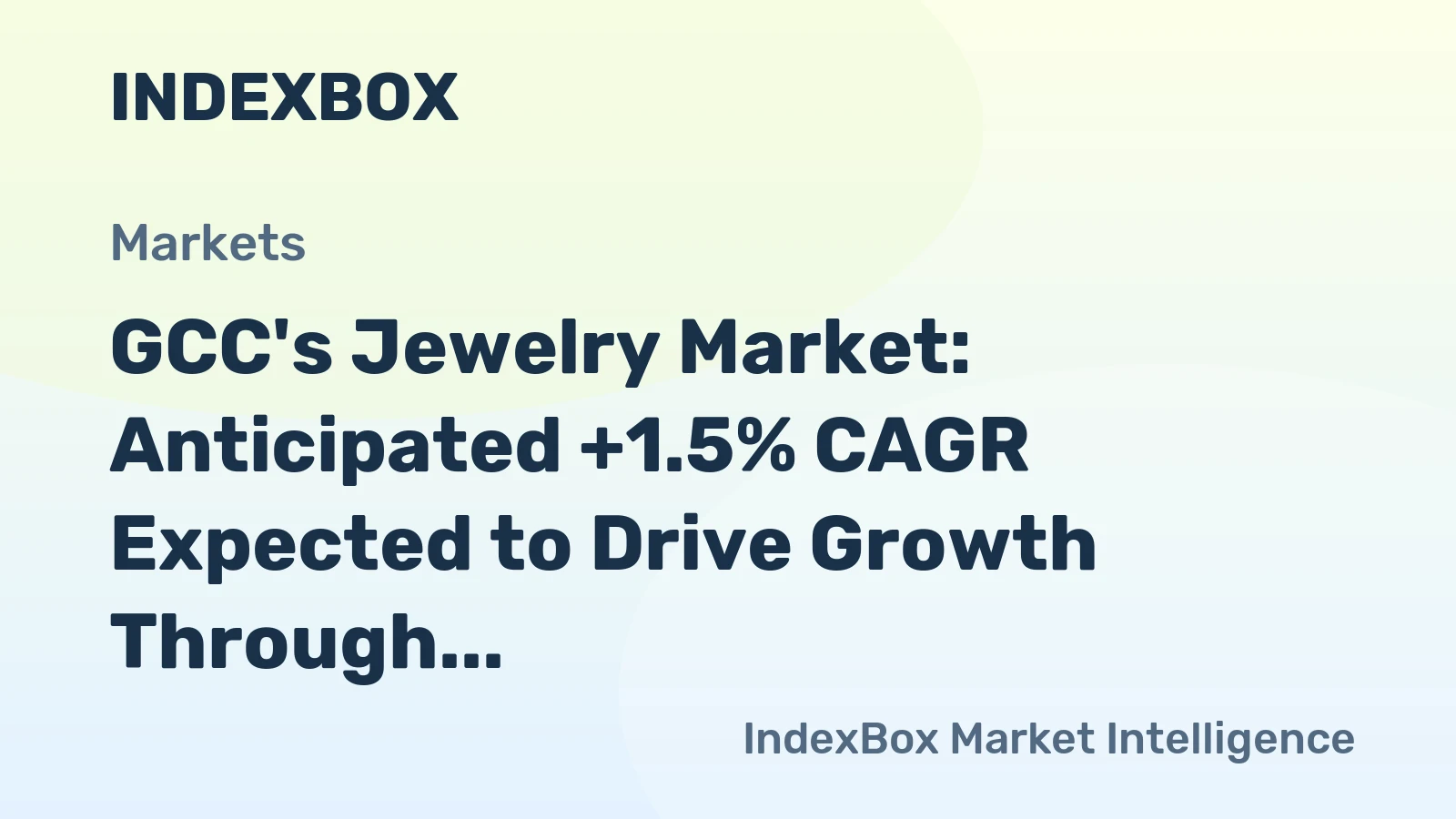 GCC's Jewelry Market: Anticipated +1.5% CAGR Expected to Drive Growth Through 2035