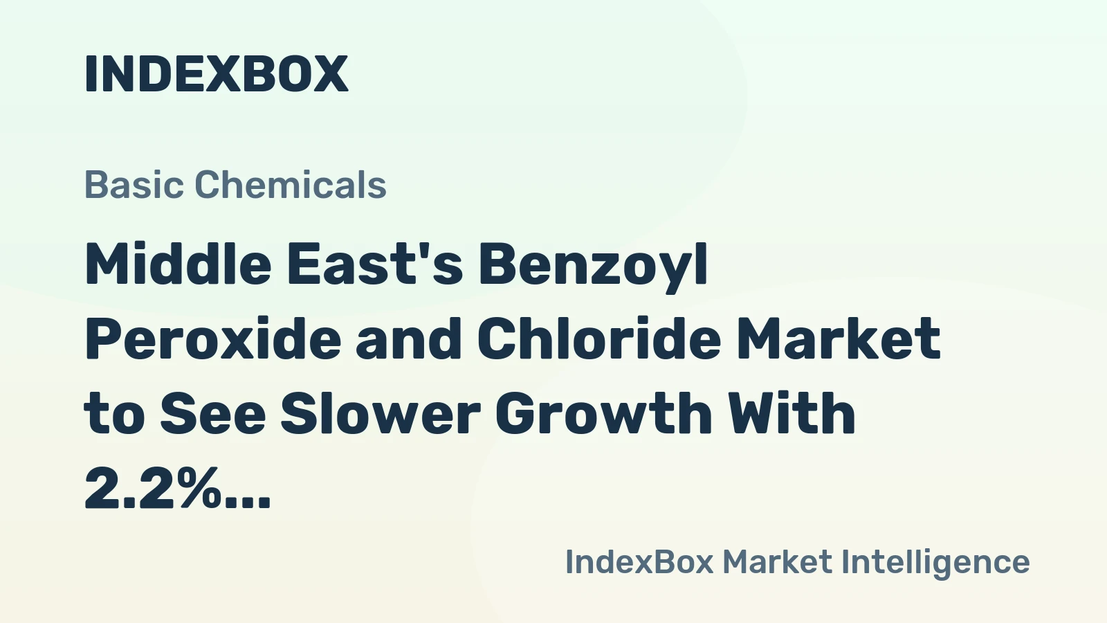 Middle East's Benzoyl Peroxide and Chloride Market to See Slower Growth With 2.2% CAGR in Value