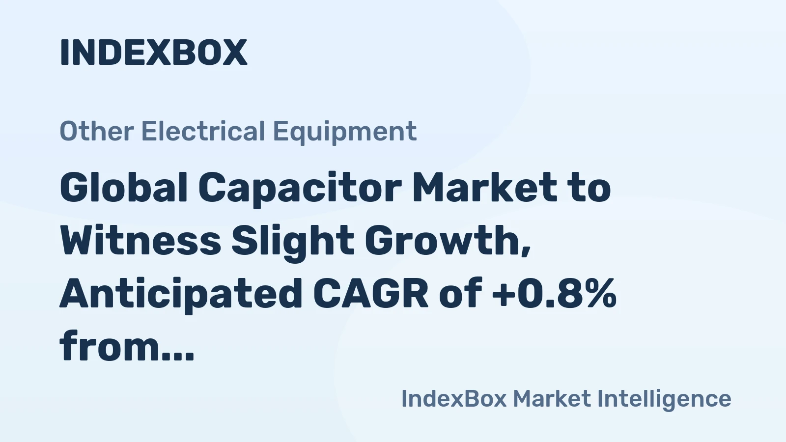 Global Capacitor Market to Witness Slight Growth, Anticipated CAGR of +0.8% from 2024 to 2035