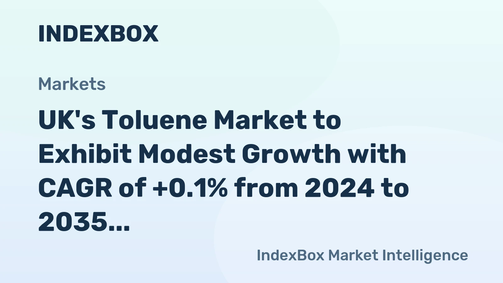 UK's Toluene Market to Exhibit Modest Growth with CAGR of +0.1% from 2024 to 2035