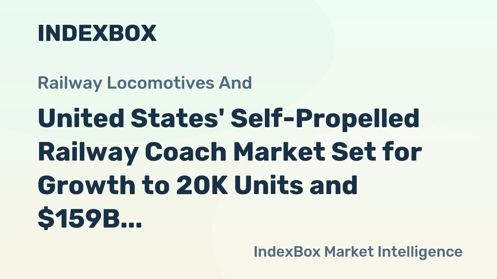 United States' Self-Propelled Railway Coach Market Set for Growth to 20K Units and $159B in Value