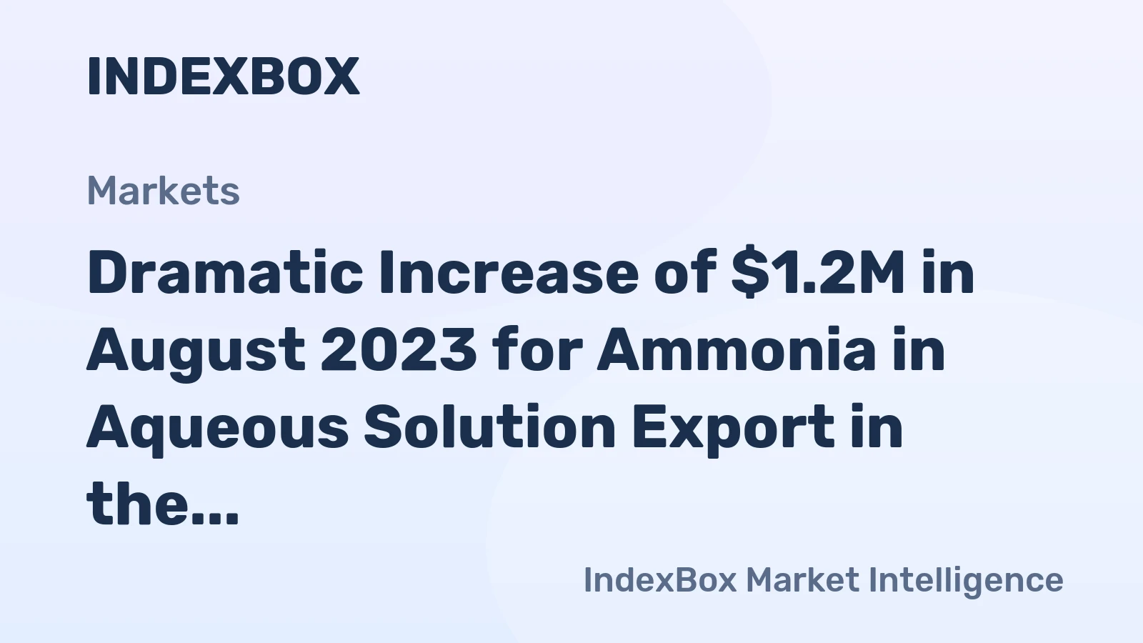 Dramatic Increase of $1.2M in August 2023 for Ammonia in Aqueous Solution Export in the Netherlands