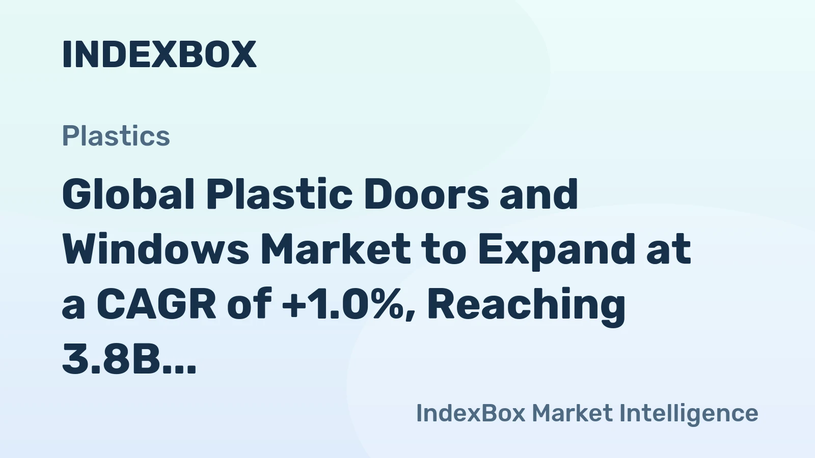 Global Plastic Doors and Windows Market to Expand at a CAGR of +1.0%, Reaching 3.8B Units by 2035