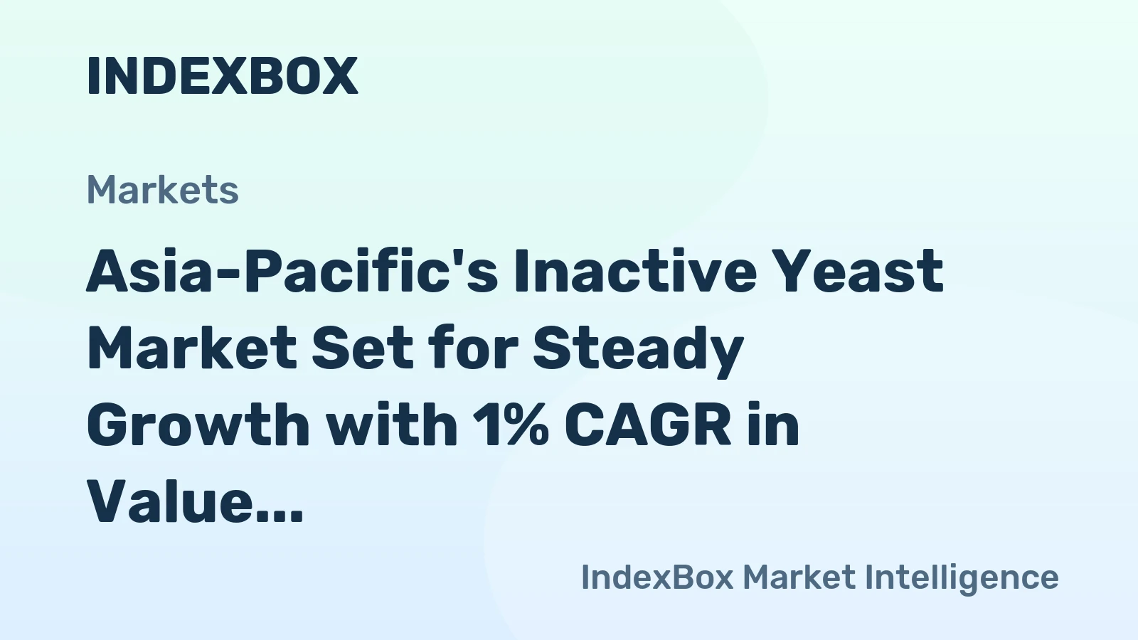 Asia-Pacific's Inactive Yeast Market Set for Steady Growth with 1% CAGR in Value Through 2035