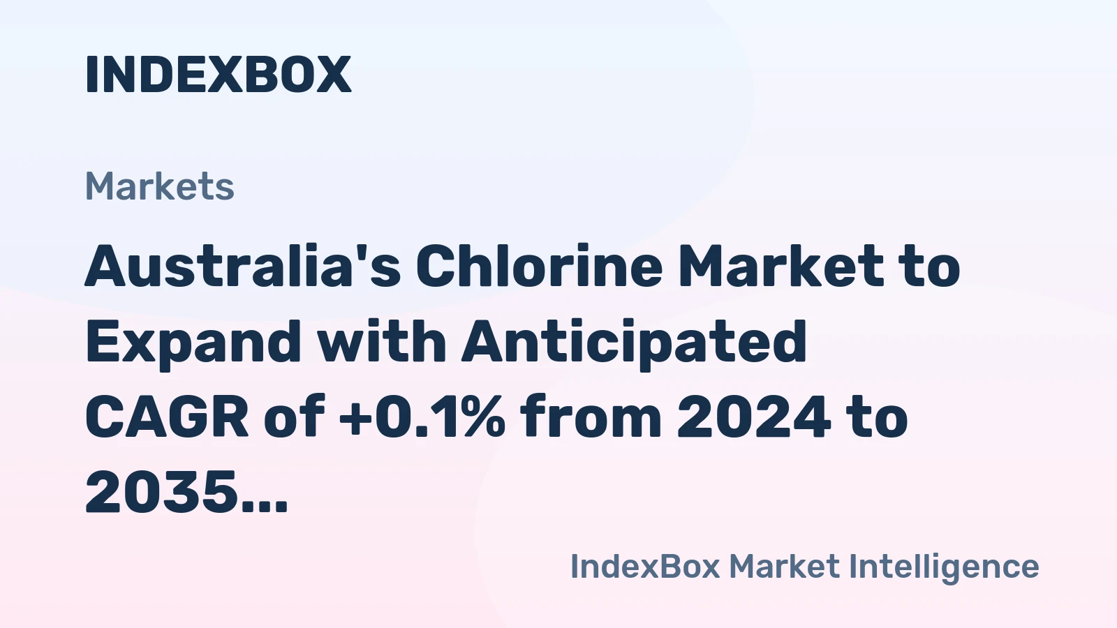Australia's Chlorine Market to Expand with Anticipated CAGR of +0.1% from 2024 to 2035