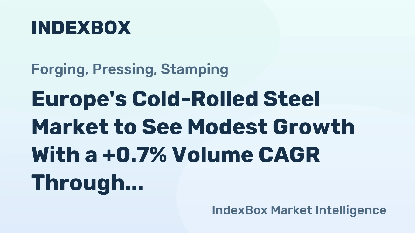 Europe's Cold-Rolled Steel Market to See Modest Growth With a +0.7% Volume CAGR Through 2035