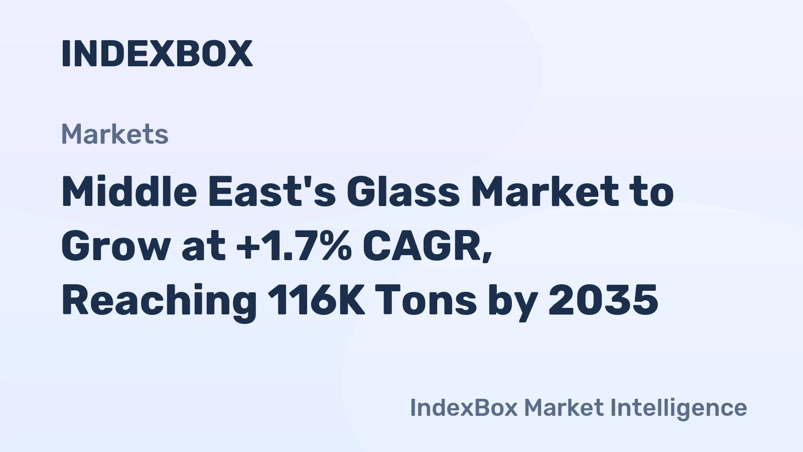 Middle East's Glass Market to Grow at +1.7% CAGR, Reaching 116K Tons by 2035