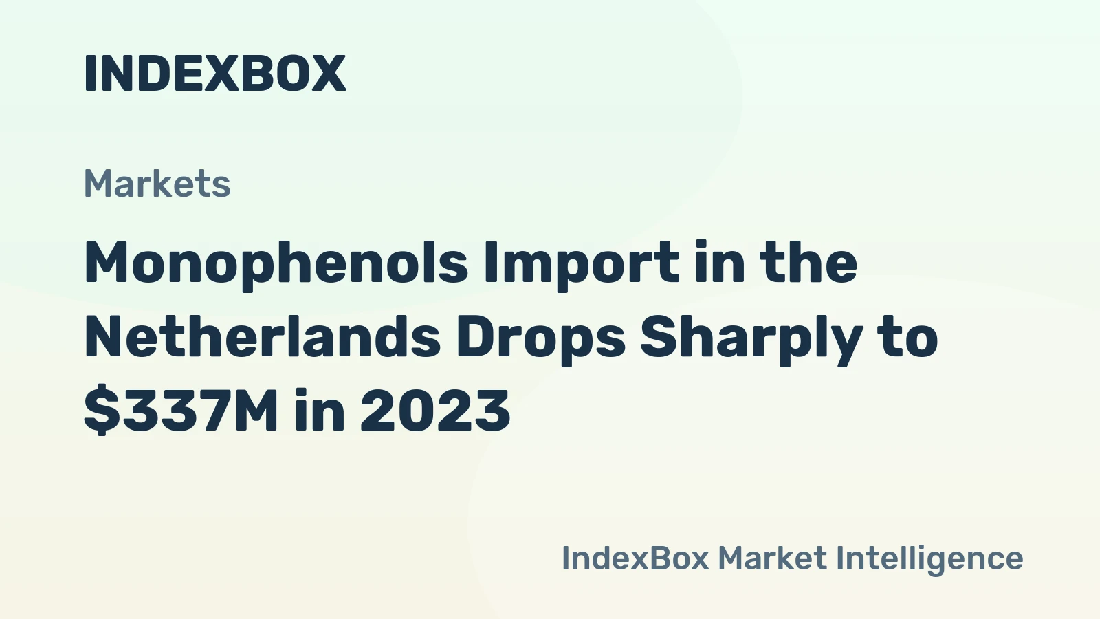 Monophenols Import in the Netherlands Drops Sharply to $337M in 2023