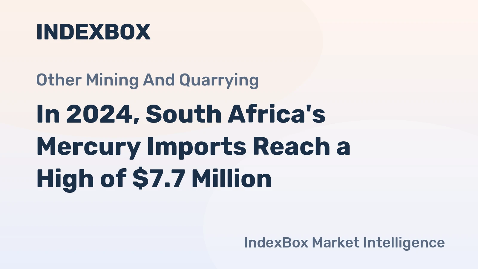 In 2024, South Africa's Mercury Imports Reach a High of $7.7 Million
