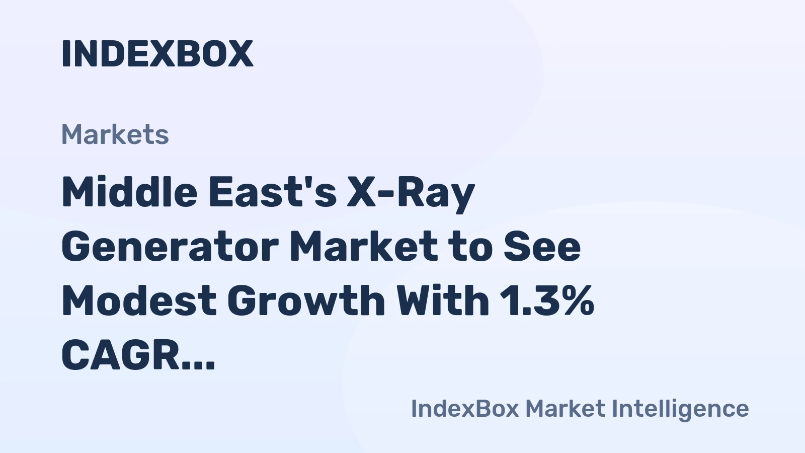 Middle East's X-Ray Generator Market to See Modest Growth With 1.3% CAGR Through 2035