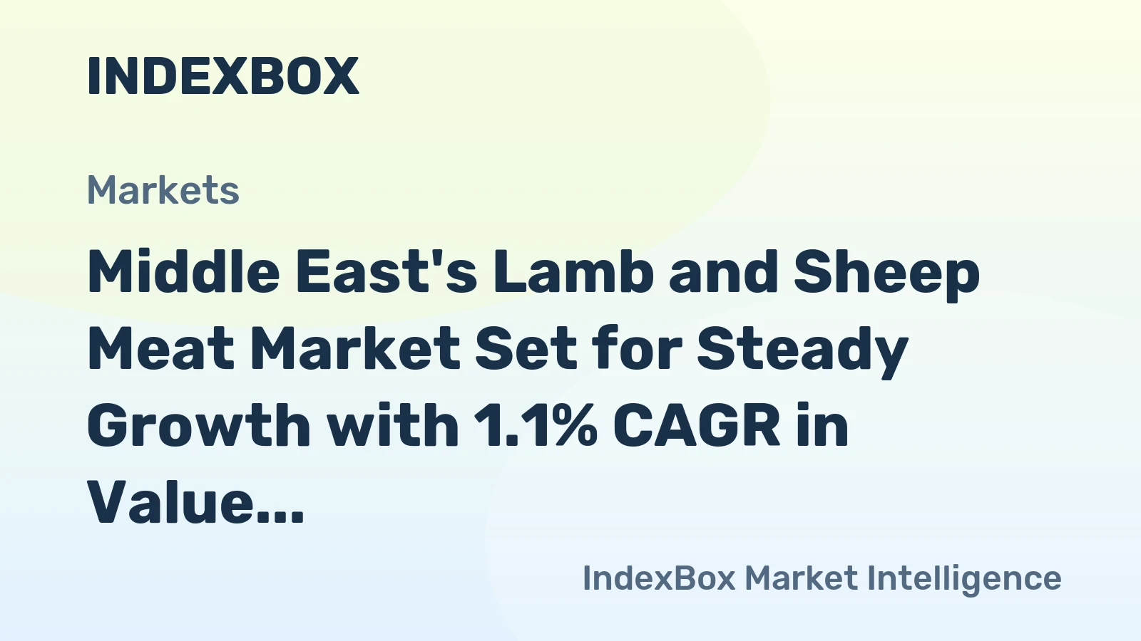 Middle East's Lamb and Sheep Meat Market Set for Steady Growth with 1.1% CAGR in Value
