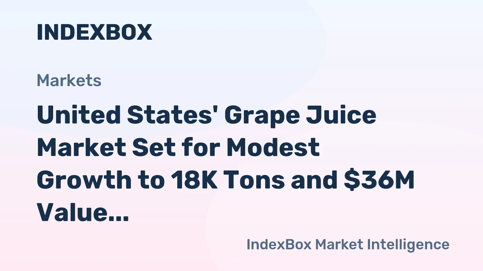 United States' Grape Juice Market Set for Modest Growth to 18K Tons and $36M Value