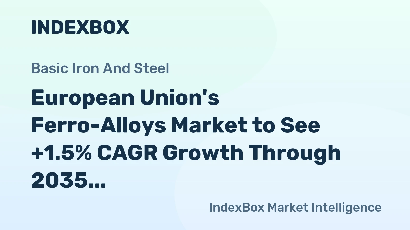 European Union's Ferro-Alloys Market to See +1.5% CAGR Growth Through 2035, Reaching $83.7B