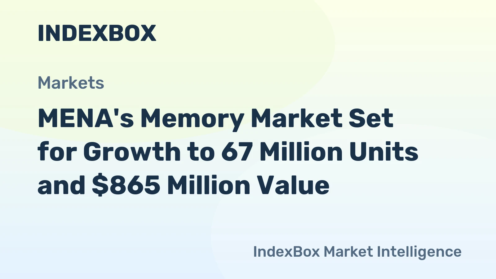 MENA's Memory Market Set for Growth to 67 Million Units and $865 Million Value