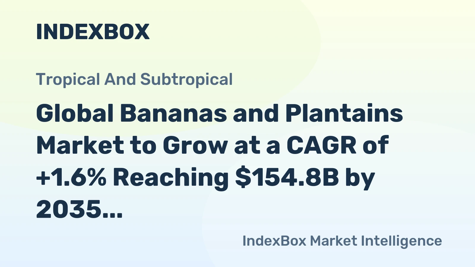 Global Bananas and Plantains Market to Grow at a CAGR of +1.6% Reaching $154.8B by 2035