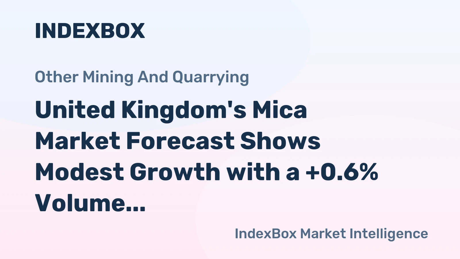 United Kingdom's Mica Market Forecast Shows Modest Growth with a +0.6% Volume CAGR