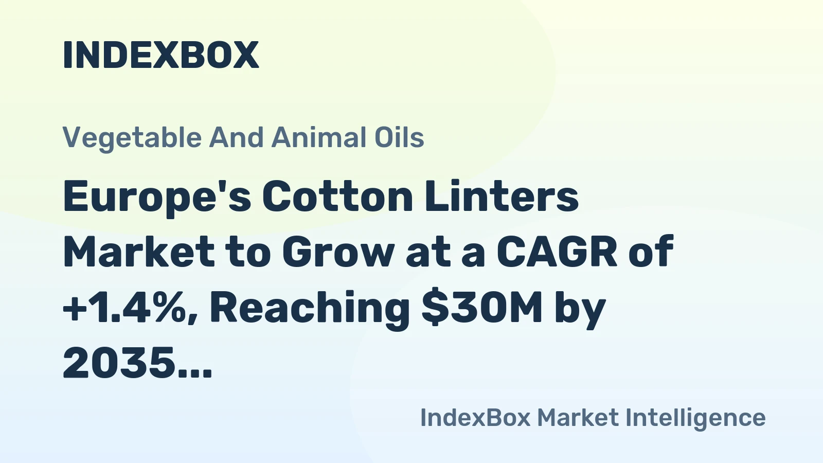 Europe's Cotton Linters Market to Grow at a CAGR of +1.4%, Reaching $30M by 2035