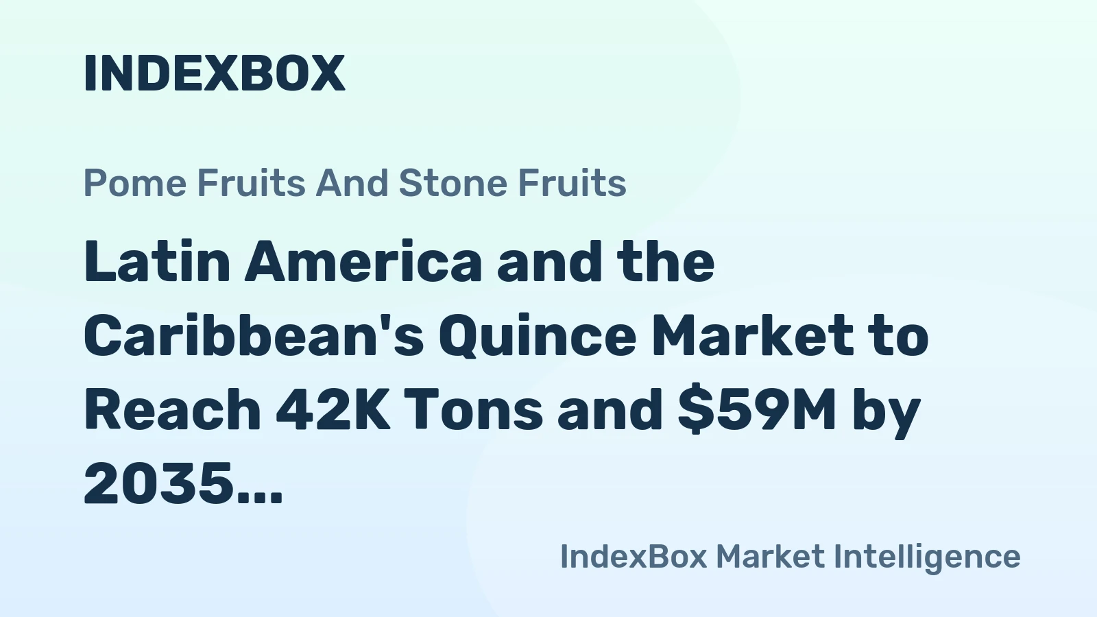 Latin America and the Caribbean's Quince Market to Reach 42K Tons and $59M by 2035