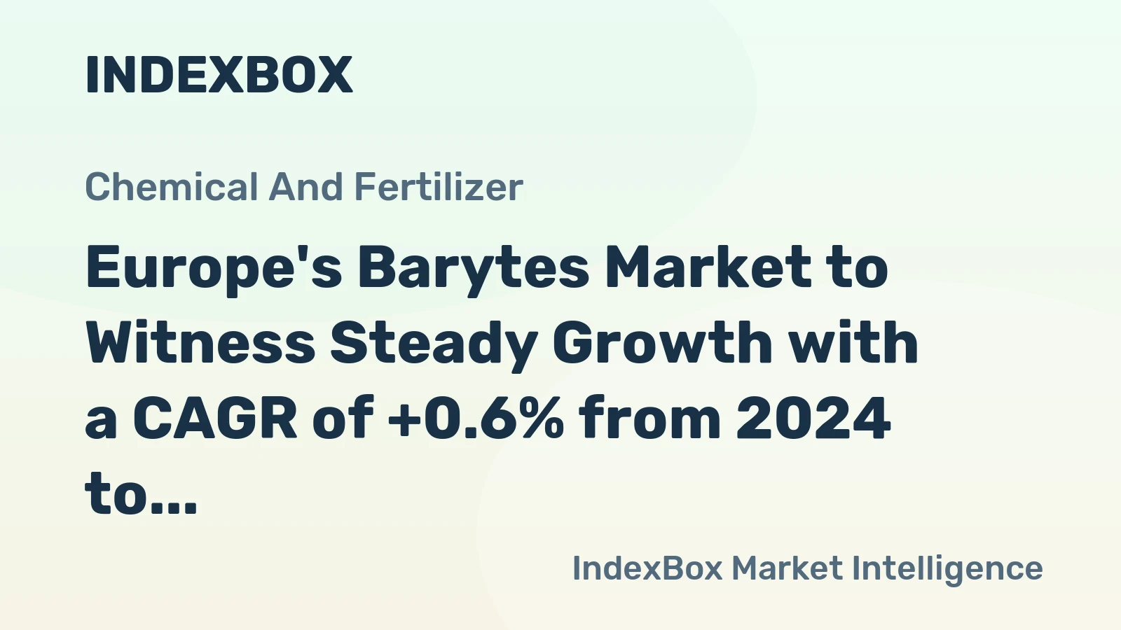 Europe's Barytes Market to Witness Steady Growth with a CAGR of +0.6% from 2024 to 2035