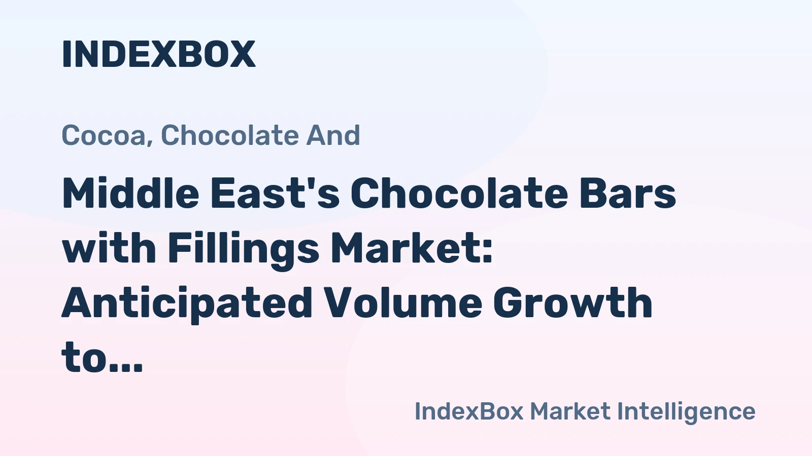 Middle East's Chocolate Bars with Fillings Market: Anticipated Volume Growth to 628K tons and Value Increase to $3.2B by 2035