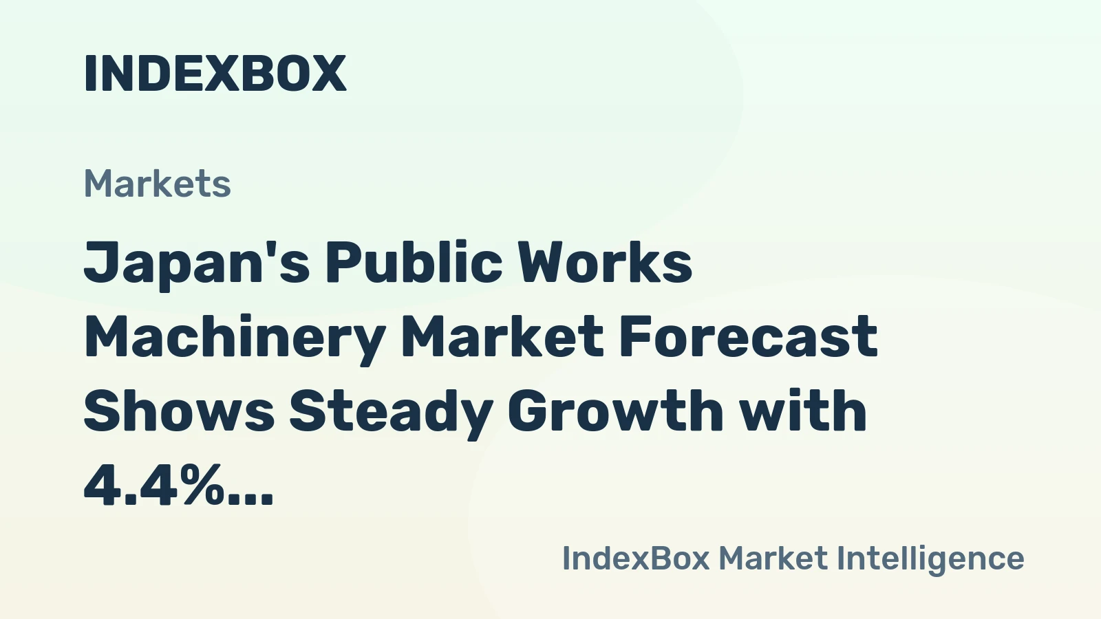Japan's Public Works Machinery Market Forecast Shows Steady Growth with 4.4% CAGR