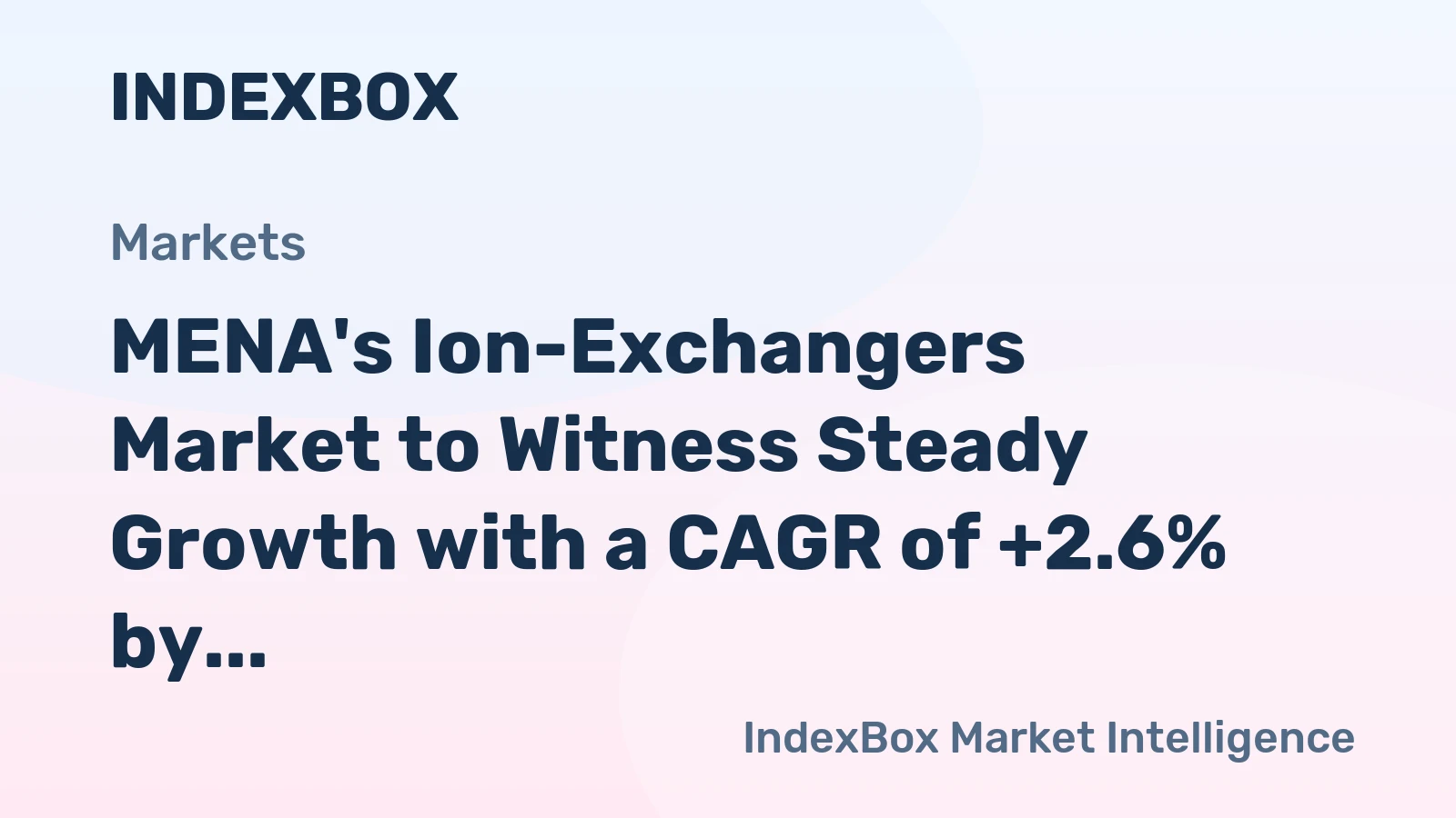 MENA's Ion-Exchangers Market to Witness Steady Growth with a CAGR of +2.6% by 2035