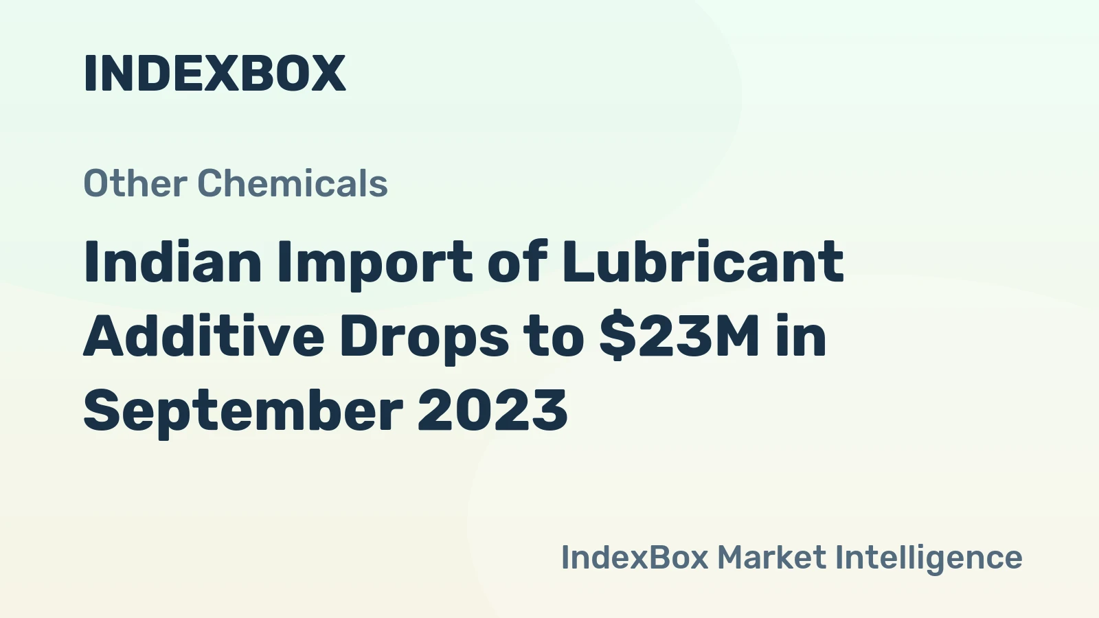 Indian Import of Lubricant Additive Drops to $23M in September 2023