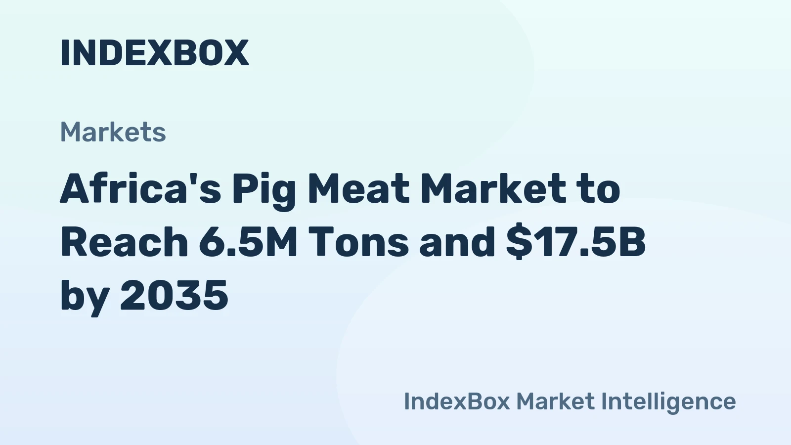 Africa's Pig Meat Market to Reach 6.5M Tons and $17.5B by 2035