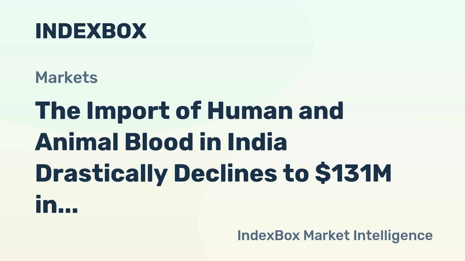 The Import of Human and Animal Blood in India Drastically Declines to $131M in 2024.