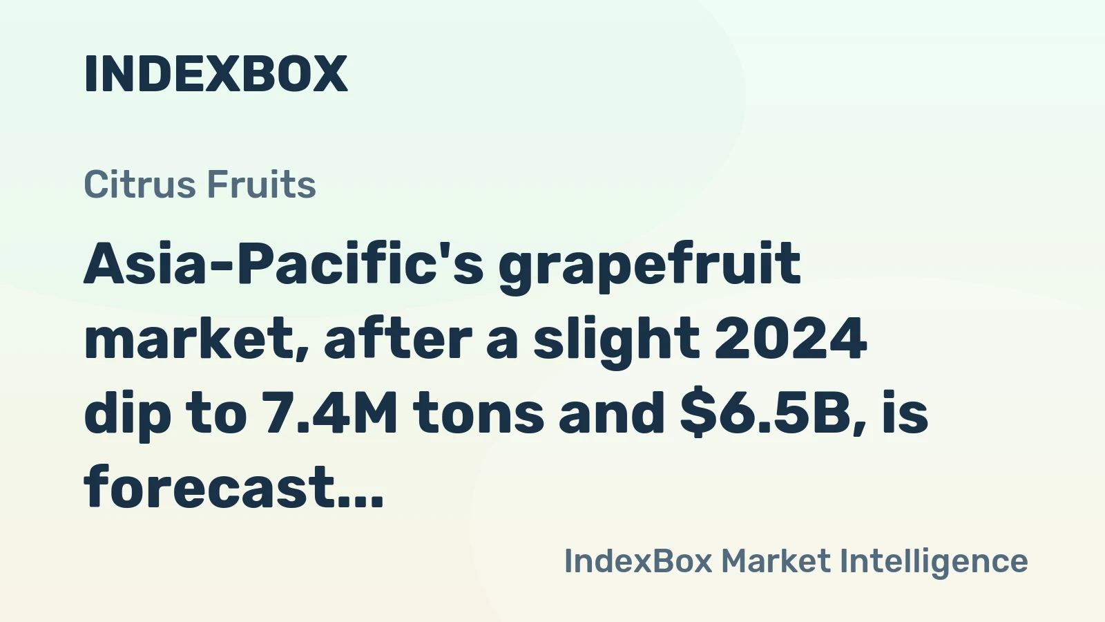 Asia-Pacific's grapefruit market, after a slight 2024 dip to 7.4M tons and $6.5B, is forecast to grow to 8.7M tons and $8.2B by 2035.