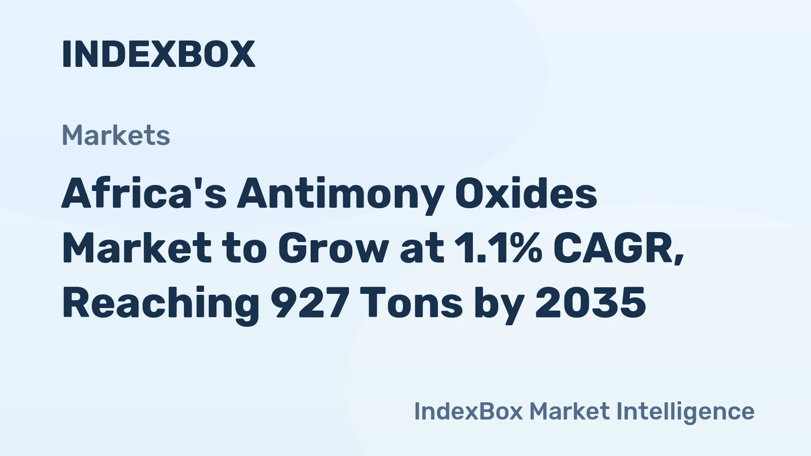 Africa's Antimony Oxides Market to Grow at 1.1% CAGR, Reaching 927 Tons by 2035