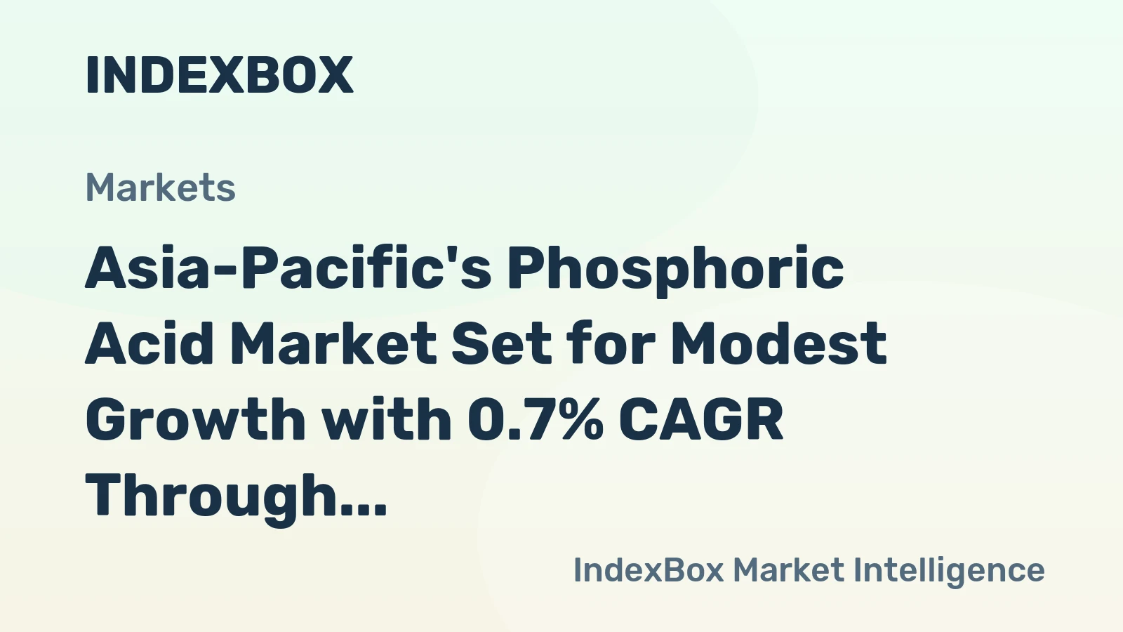 Asia-Pacific's Phosphoric Acid Market Set for Modest Growth with 0.7% CAGR Through 2035