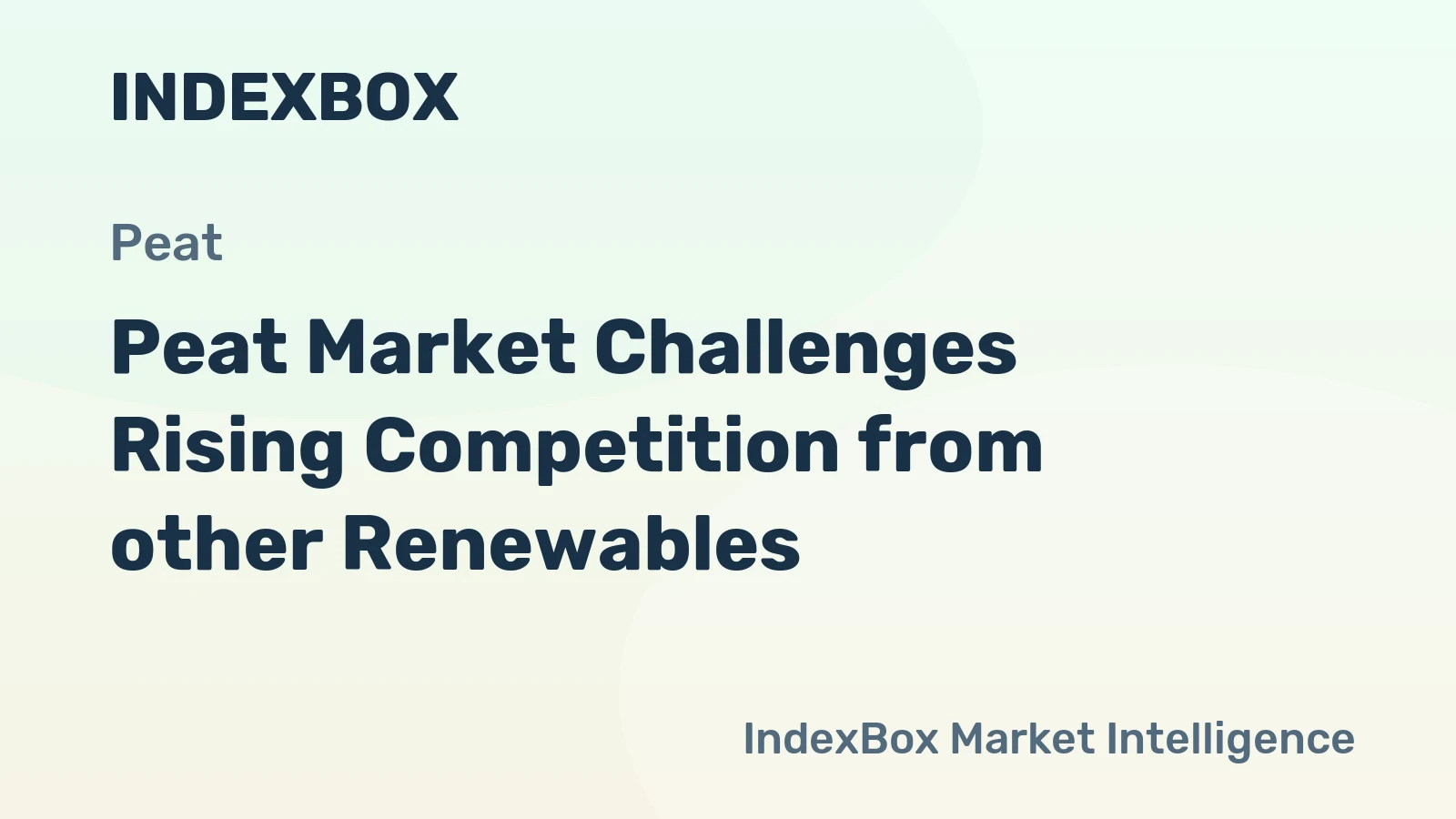Peat Market Challenges Rising Competition from other Renewables