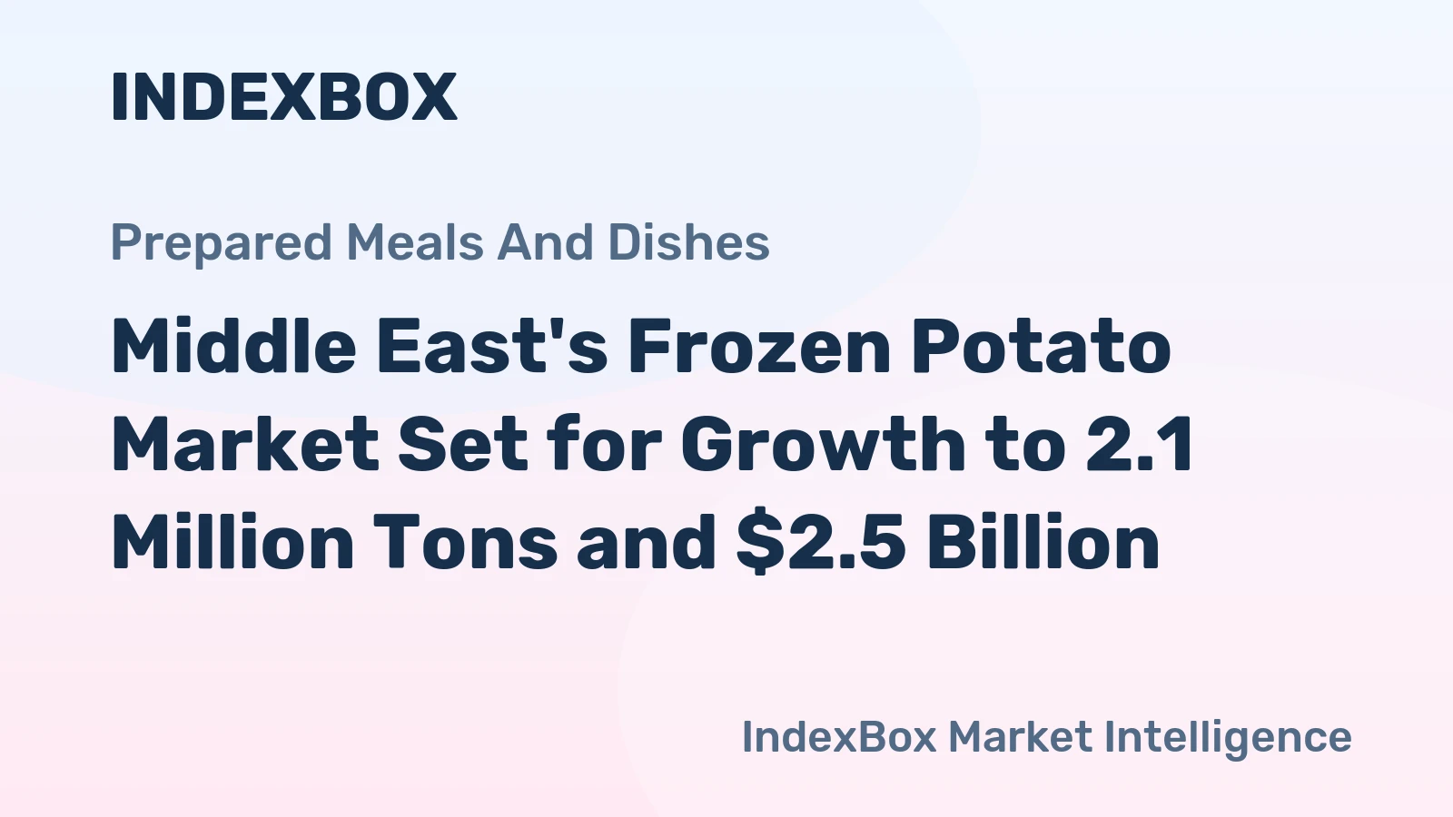 Middle East's Frozen Potato Market Set for Growth to 2.1 Million Tons and $2.5 Billion