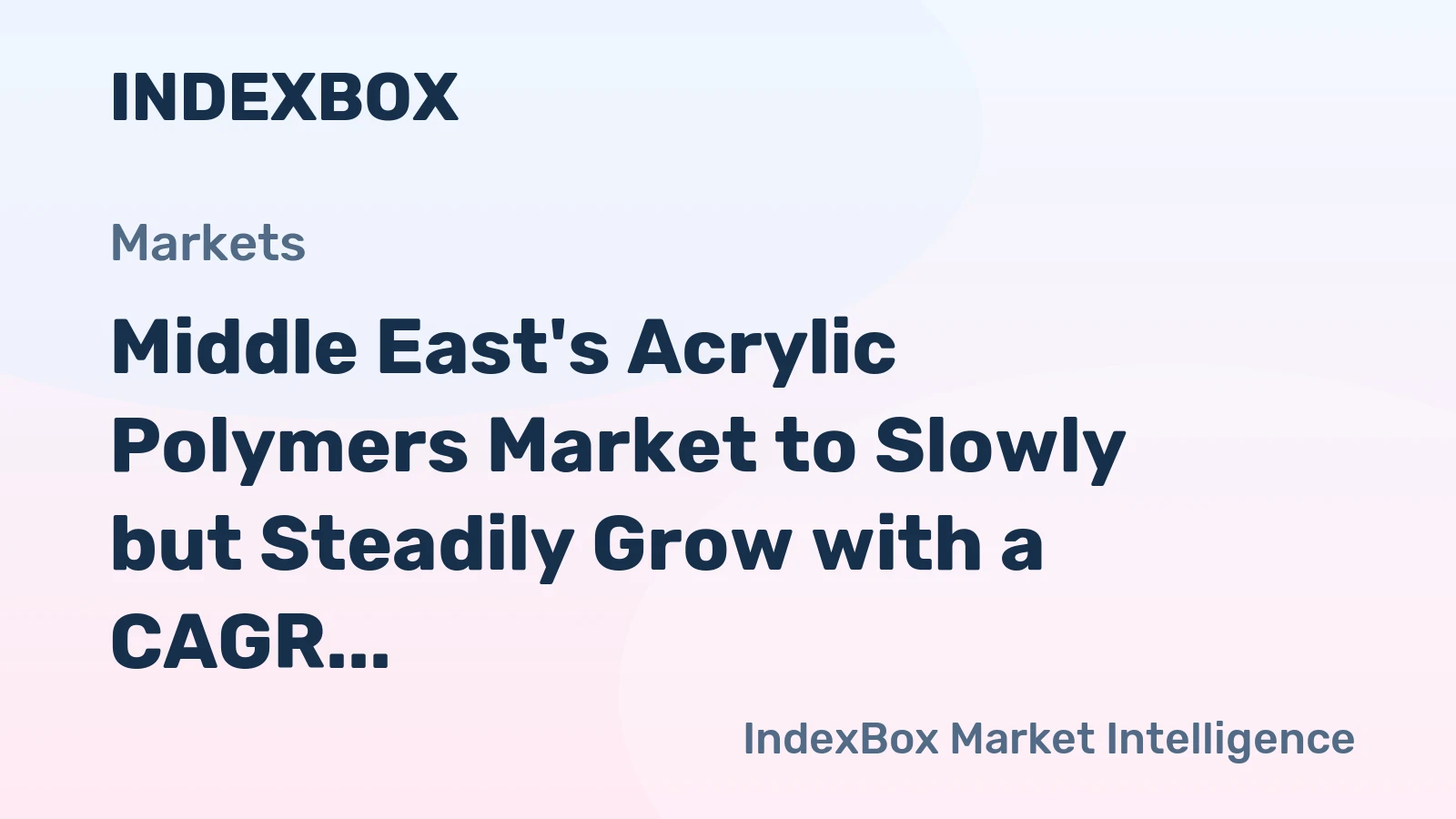 Middle East's Acrylic Polymers Market to Slowly but Steadily Grow with a CAGR of +1.1% from 2024 to 2035