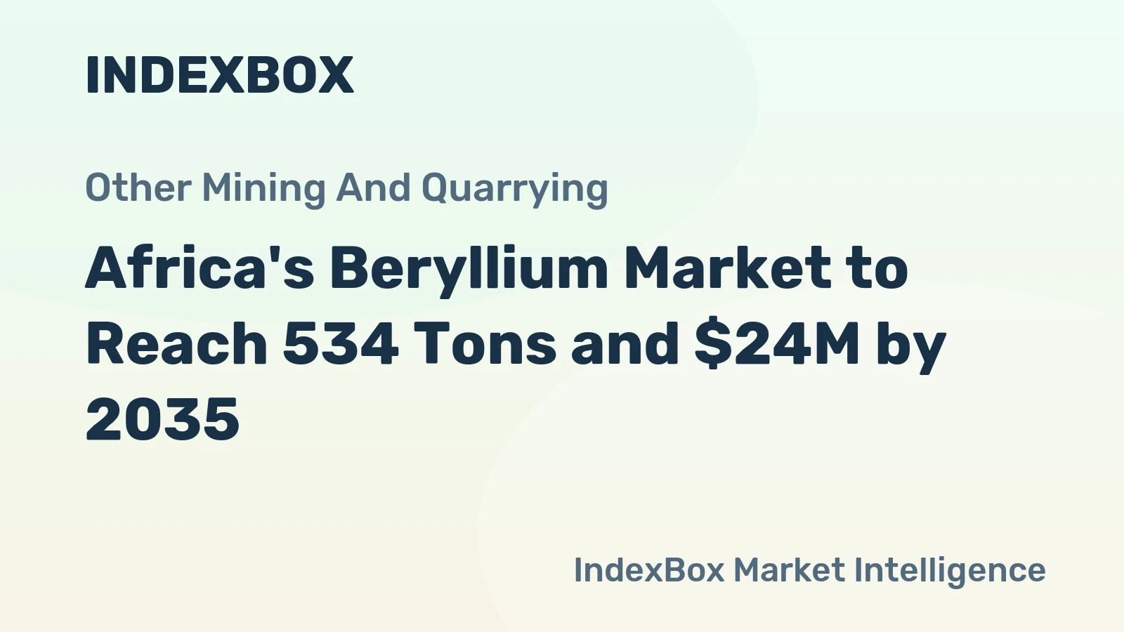 Africa's Beryllium Market to Reach 534 Tons and $24M by 2035