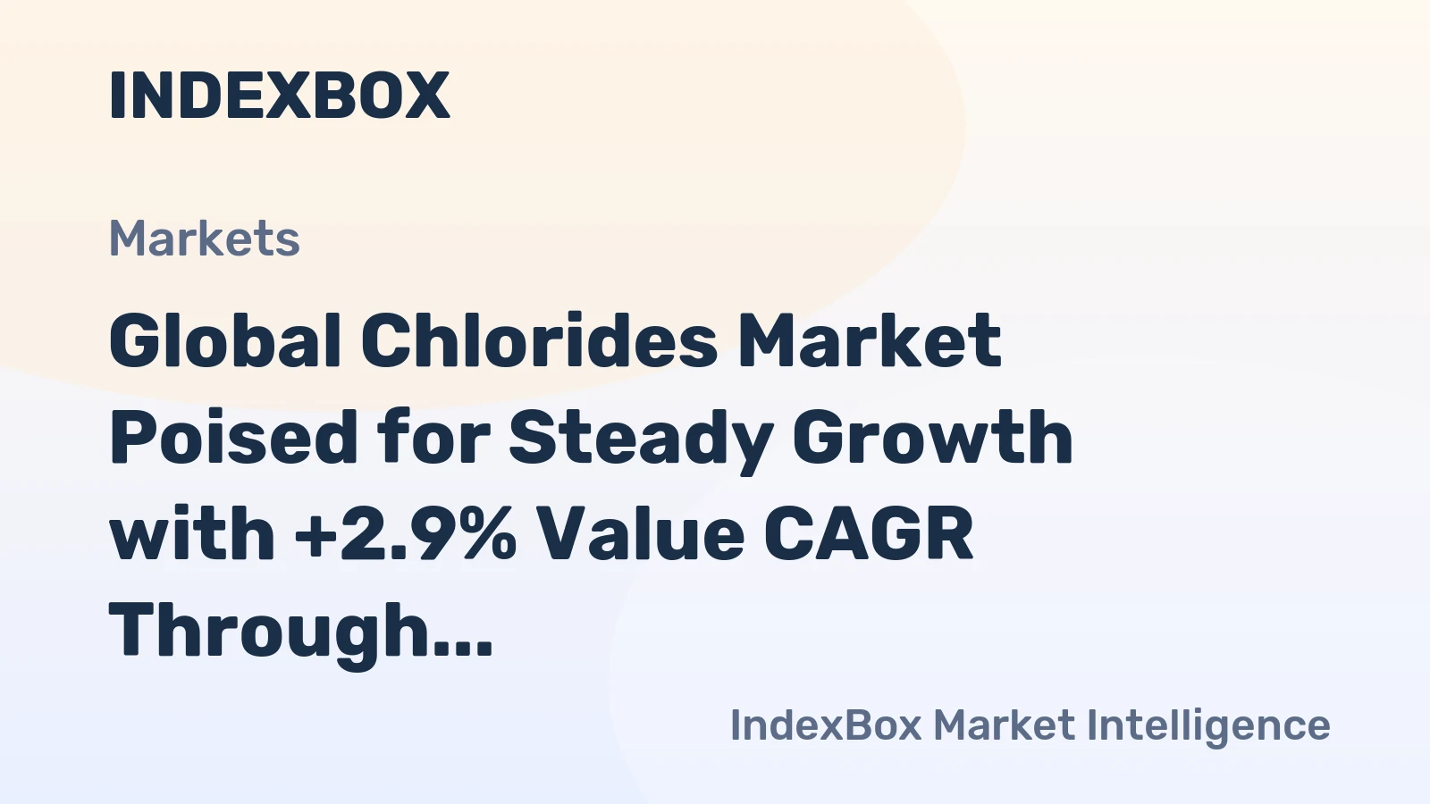 Global Chlorides Market Poised for Steady Growth with +2.9% Value CAGR Through 2035