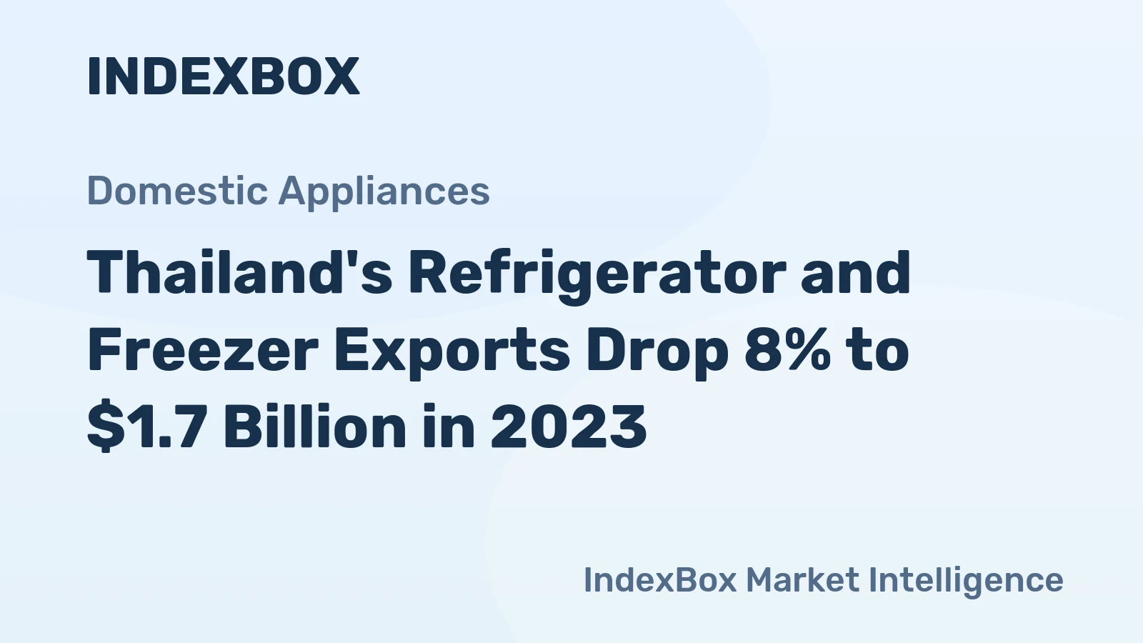 Thailand's Refrigerator and Freezer Exports Drop 8% to $1.7 Billion in 2023