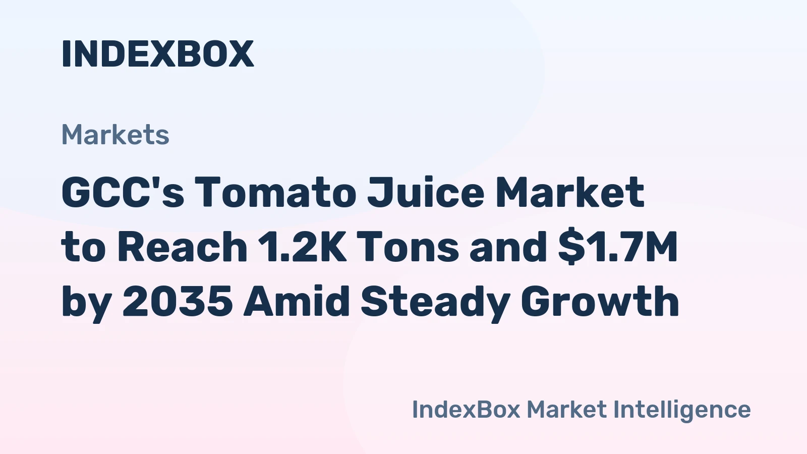 GCC's Tomato Juice Market to Reach 1.2K Tons and $1.7M by 2035 Amid Steady Growth