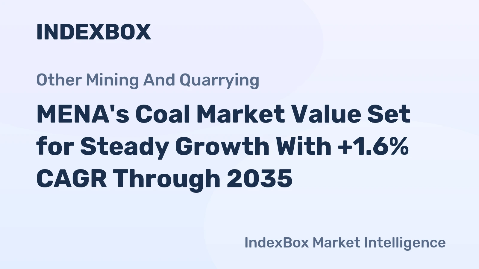 MENA's Coal Market Value Set for Steady Growth With +1.6% CAGR Through 2035