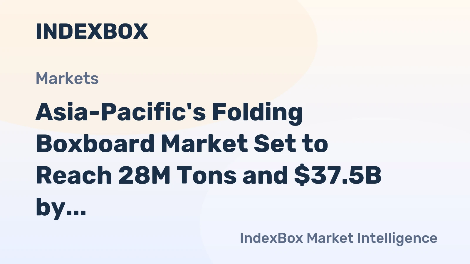 Asia-Pacific's Folding Boxboard Market Set to Reach 28M Tons and $37.5B by 2035