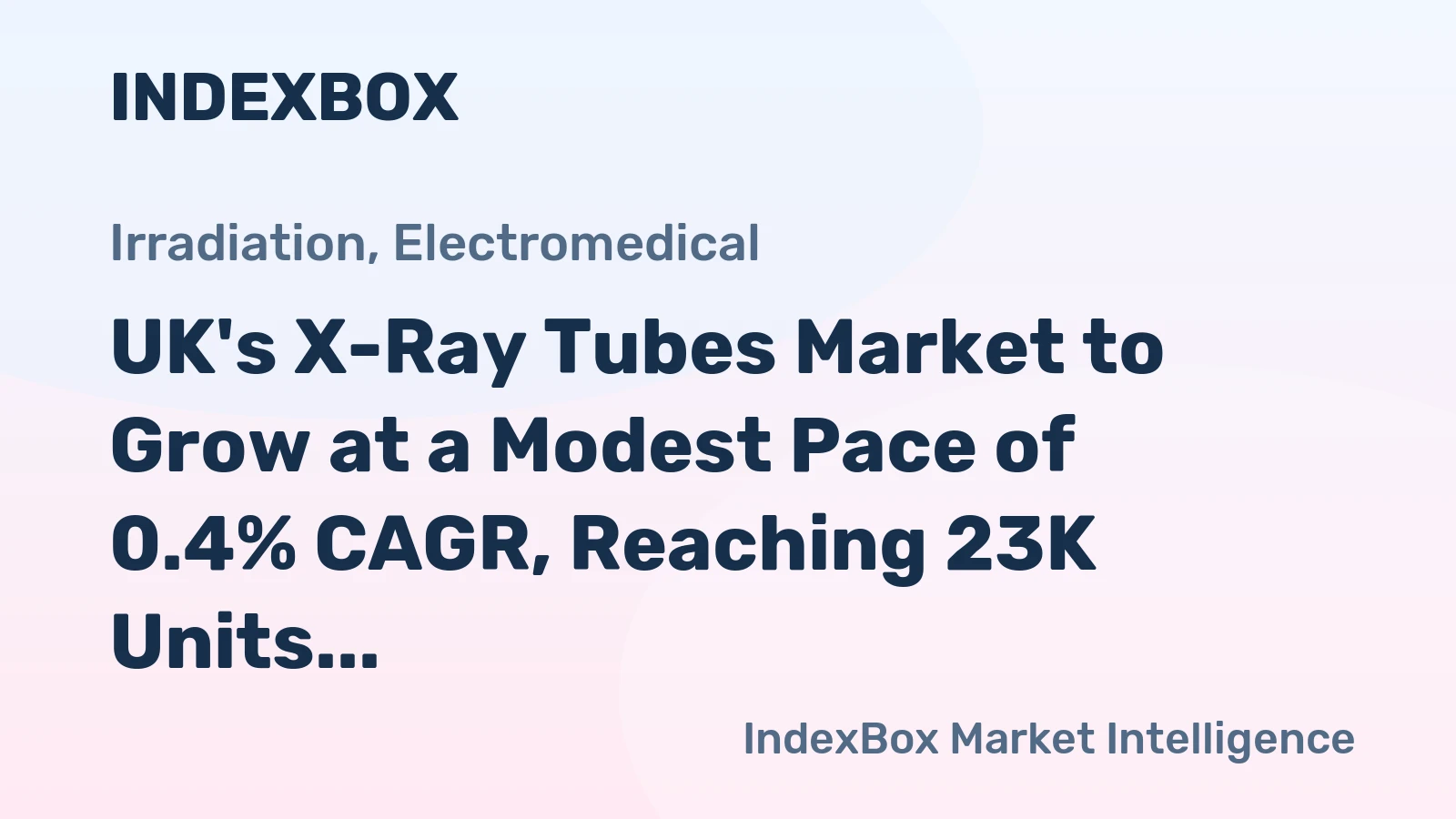 UK's X-Ray Tubes Market to Grow at a Modest Pace of 0.4% CAGR, Reaching 23K Units by 2035