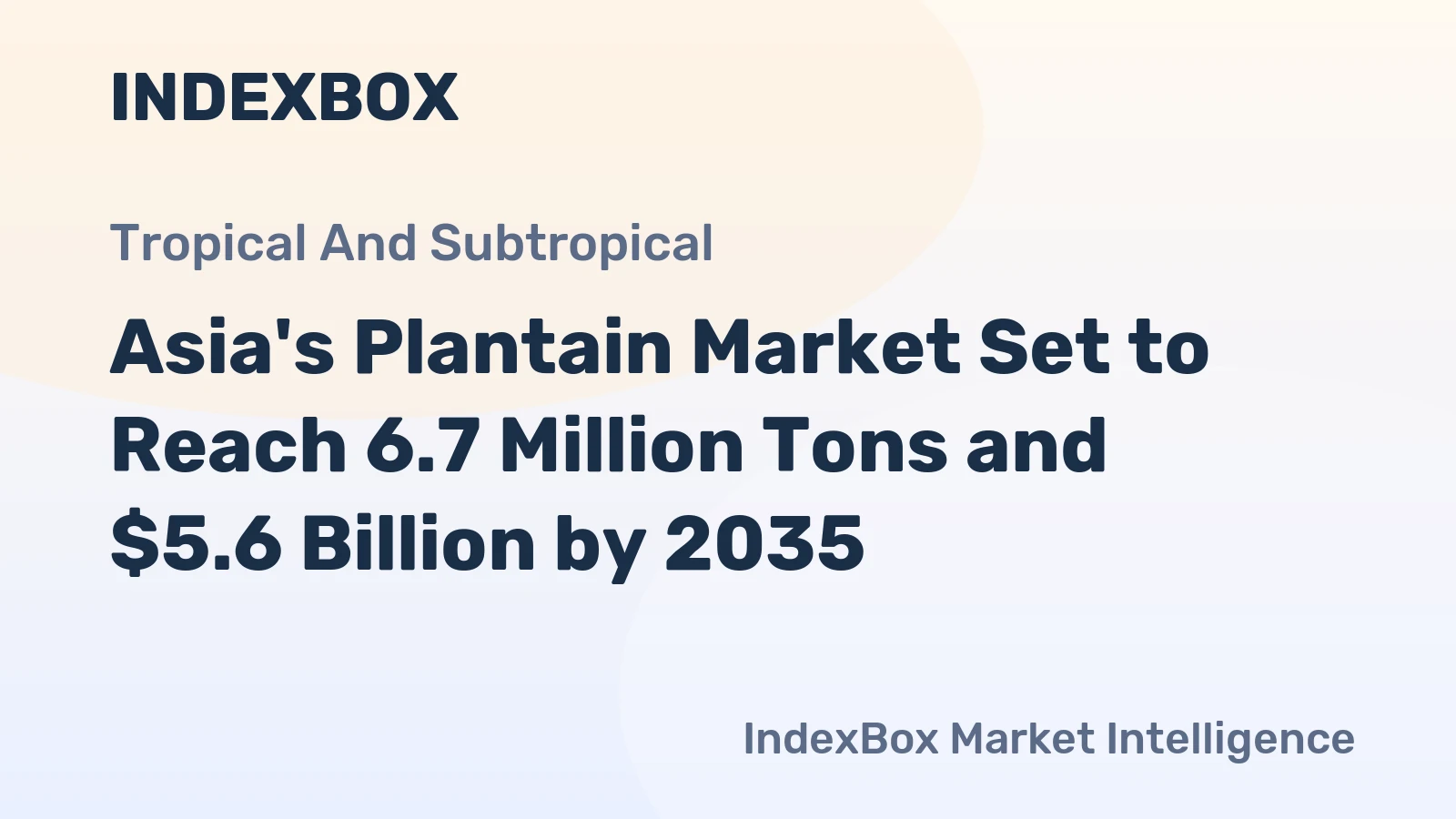 Asia's Plantain Market Set to Reach 6.7 Million Tons and $5.6 Billion by 2035
