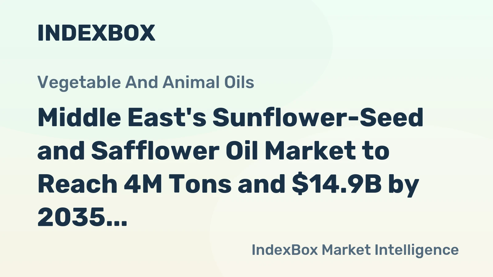 Middle East's Sunflower-Seed and Safflower Oil Market to Reach 4M Tons and $14.9B by 2035