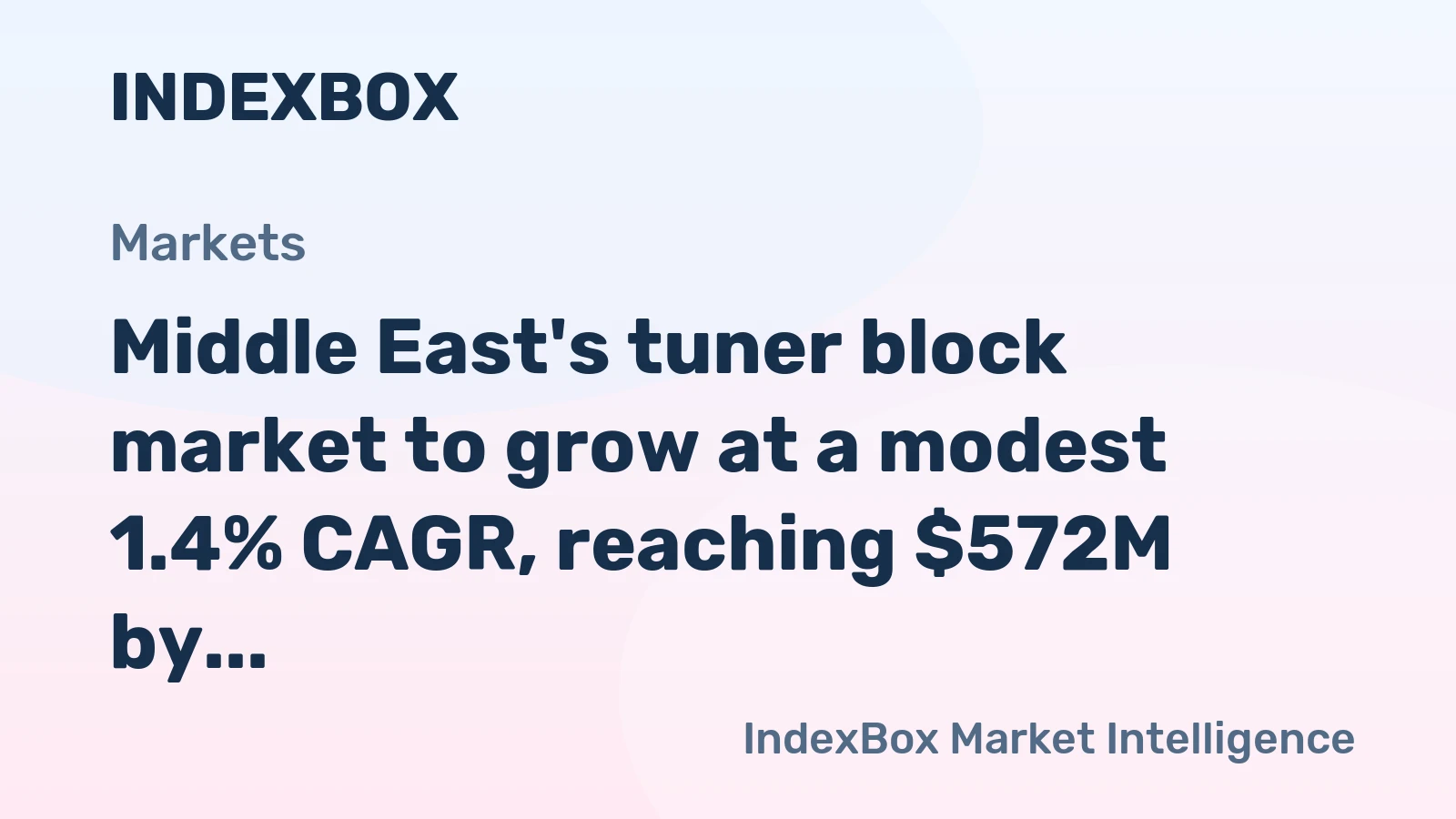 Middle East's tuner block market to grow at a modest 1.4% CAGR, reaching $572M by 2035.