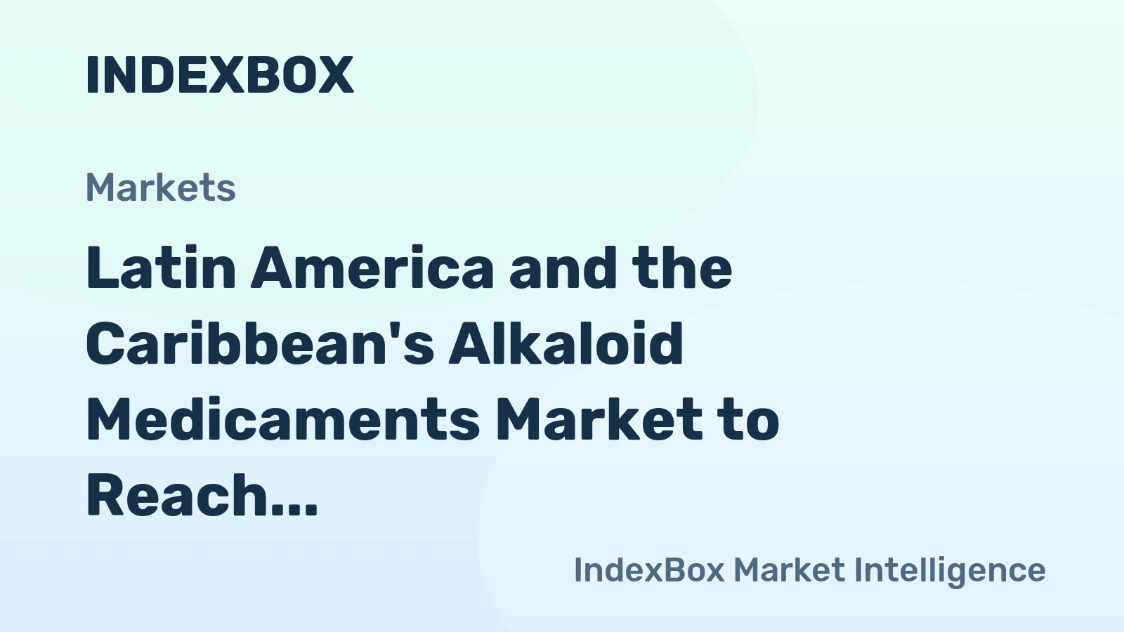 Latin America and the Caribbean's Alkaloid Medicaments Market to Reach 66K Tons and $3.5B by 2035
