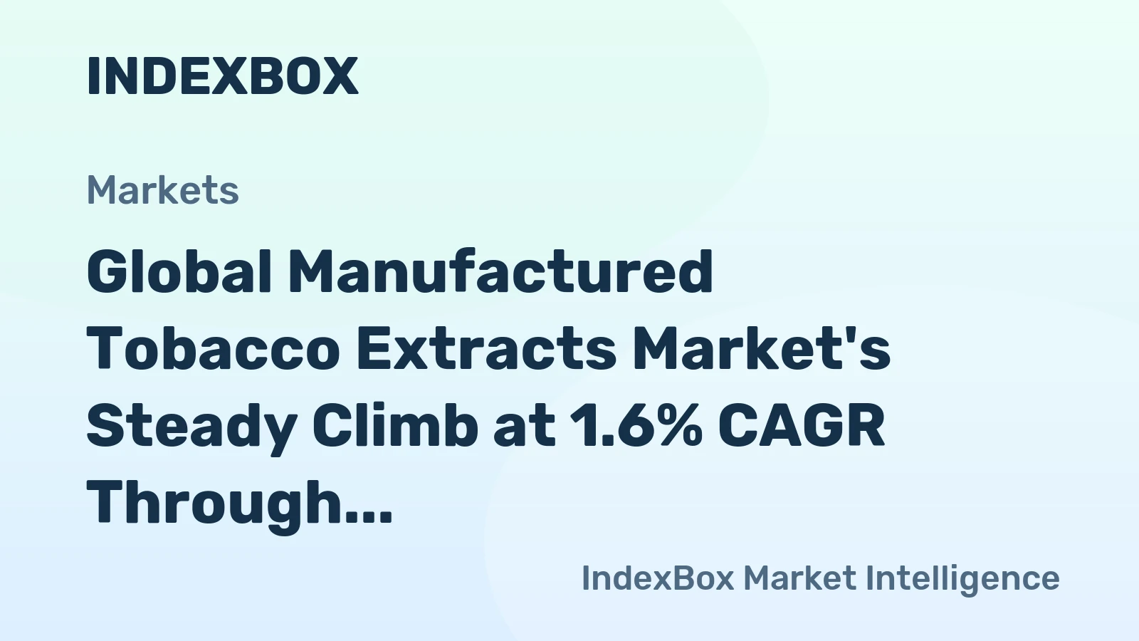 Global Manufactured Tobacco Extracts Market's Steady Climb at 1.6% CAGR Through 2035